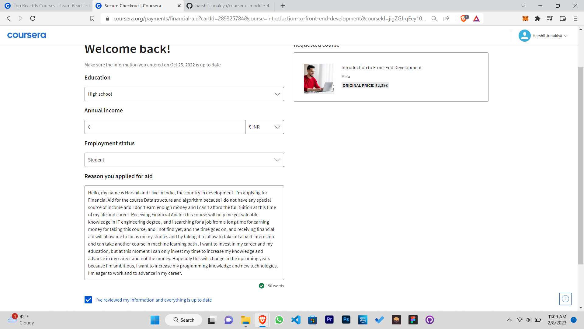 Coursera Free Certificate